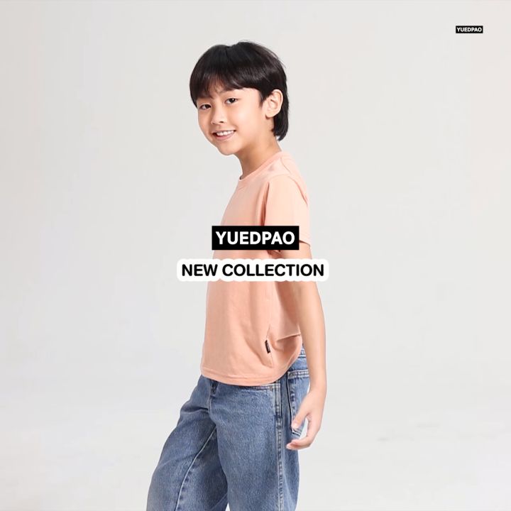 Yuedpao Kids (NEW) เสื้อยืดเด็ก สีสดใส สไตล์มินิมอล ผ้านุ่ม สัมผัสเบาสบาย ไม่ย้วย ไม่หด ไม่ต้อง ...