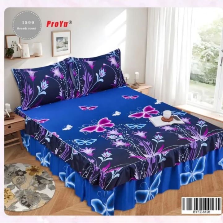 butterfly design cadar ropol queen / king size bedsheets 1000 threads ...