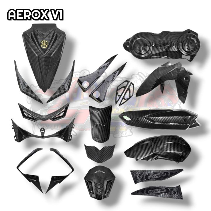 NEW!! Yamaha Aerox v1 hydro dip carbon radiator, muffler cover ...