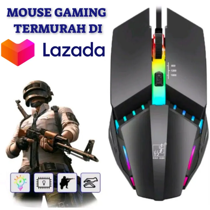 MOUSE USB GAMING RGB X3 / MOUSE KABEL USB GAMING LED TERMURAH | Lazada ...