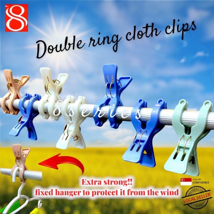 Double ring extra strong plastic cloth clip , cloth peg ( assorted ...