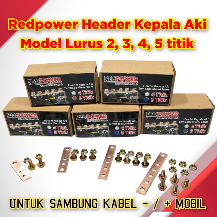 Redpower header model lurus kepala aki negatif atau positif 2 3 4 5 titik grounding ground ...