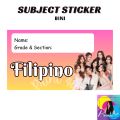 Subject Label sticker for notebook - Bini | Lazada PH