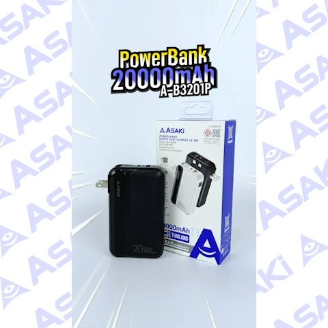 Asaki Power bank 20000 mAh. พาวเวอร์แบงค์ชาร์จเร็ว fast charge 22.5W ...