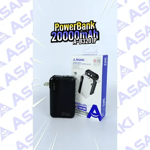 Asaki Power bank 20000 mAh. พาวเวอร์แบงค์ชาร์จเร็ว fast charge 22.5W ...
