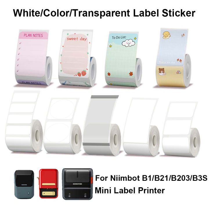 Original Niimbot B21/B3S/B1/B203 Colorful White Transparent Label Sticker Self-adhesive ...