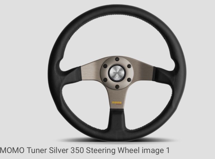 พวงมาลัย Momo Tuner Silver ขนาด 350 mm แท้ Italy Steering Wheel พวงแต่ง ...