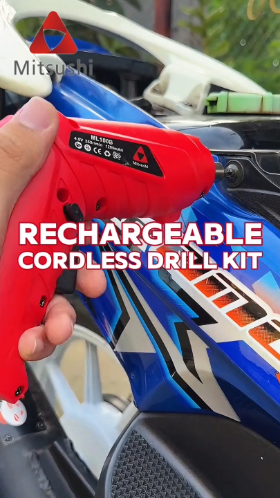Mitsushi 48pcs Cordless Screwdriver Set with Led Light Rechargeable ...