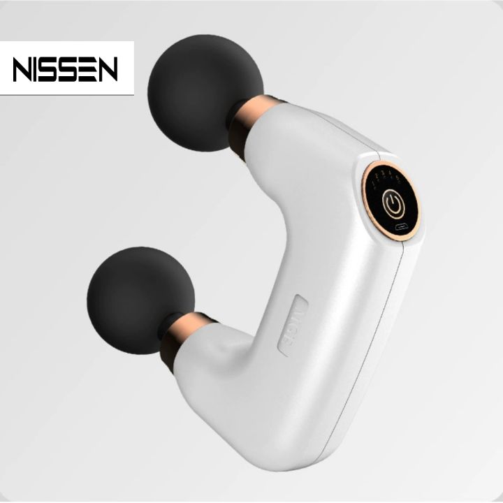 Nissen Double-headed mini portable fascia gun, deep shock massage gun ...