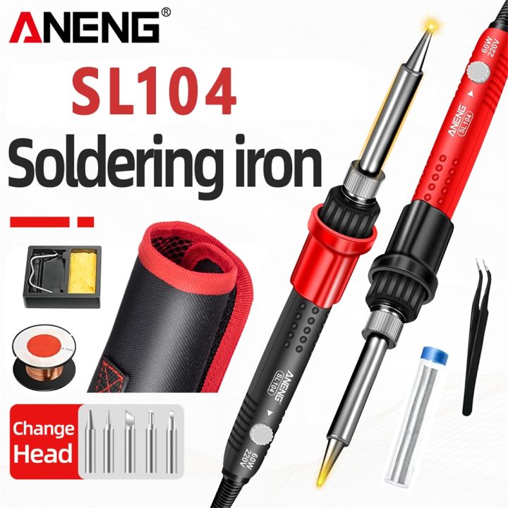 ANENG SL104 60W Electric Soldering Iron 11 Kits Set Ceramic Heater ...