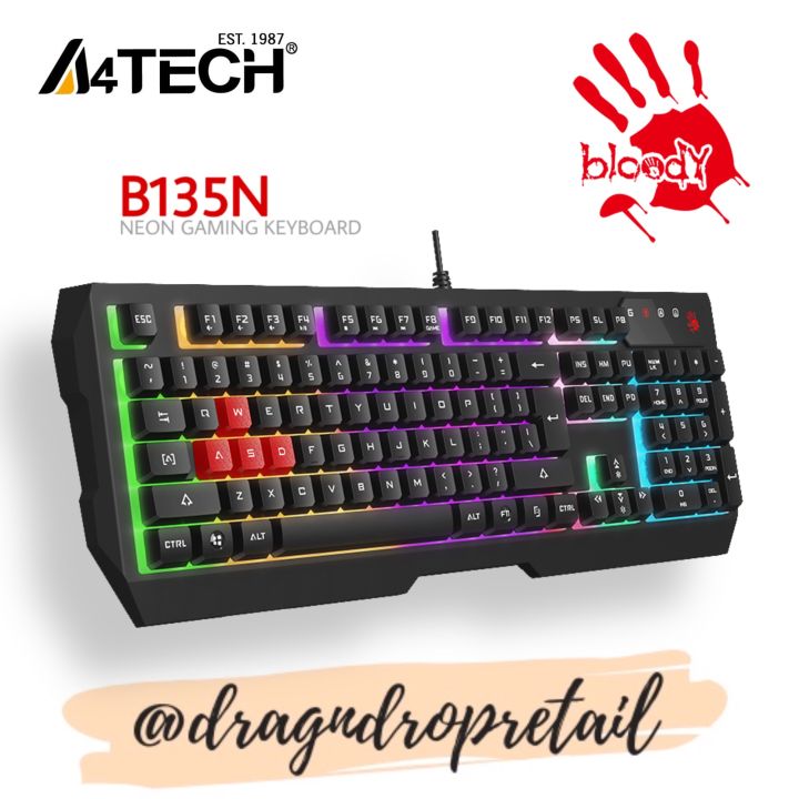 A4TECH BLOODY B135N Neon Gaming Keyboard | Lazada PH