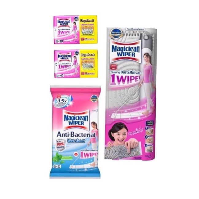 KAO Magiclean Wiper sheets (DRY 20's & 40's / WET 10's / Stick Set ...