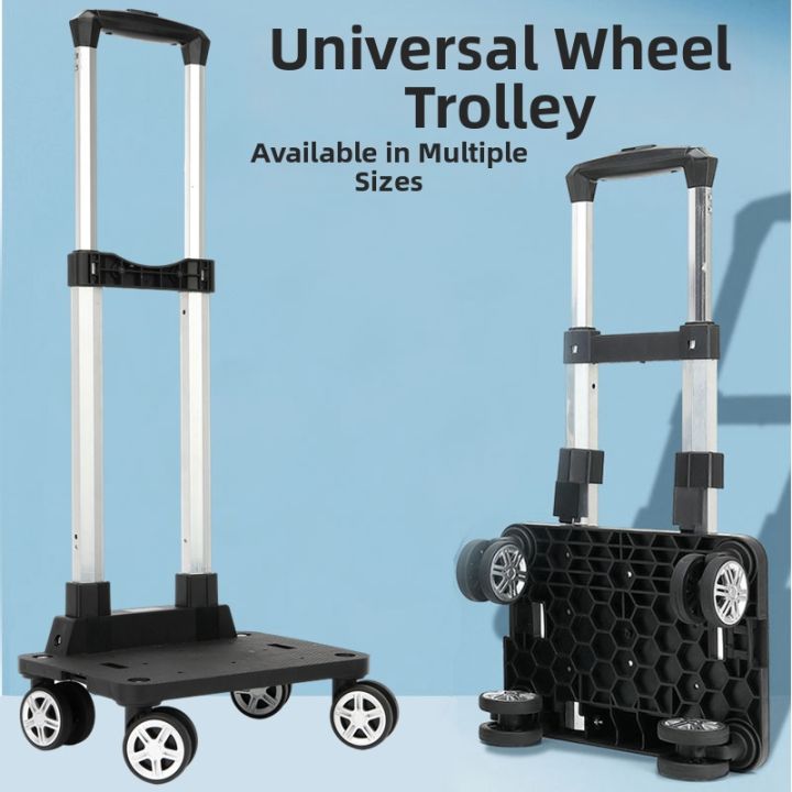 Foldable Aluminum Alloy Hand Pull Cart Portable Backpack Luggage Wheel ...