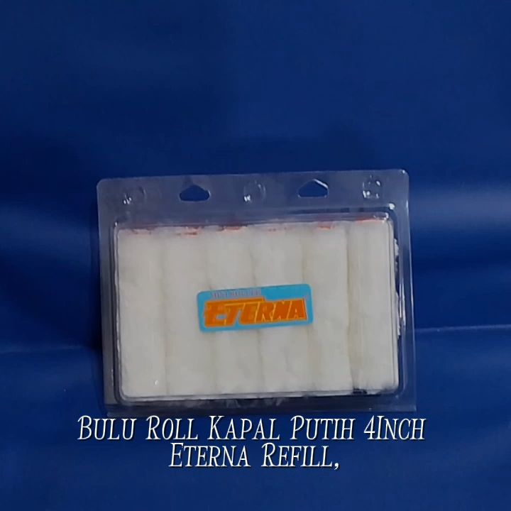 bulu roll kapal putih 4" ETERNA refill kuas rol cat tembok 4" putih ...