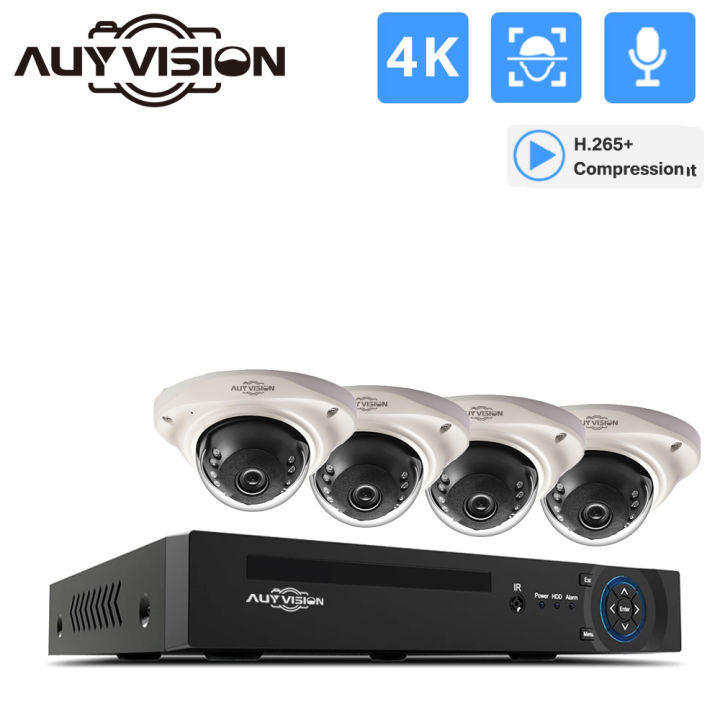 4K 8MP CCTV Camera System 4CH H.265+ POE NVR Kit Face Capturing In ...