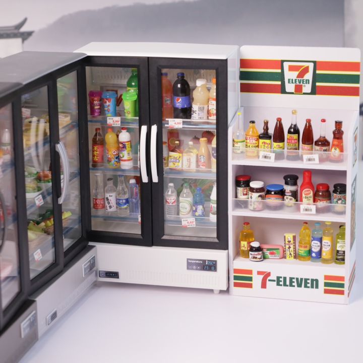 Miniature Food Toy Realistic Convenience Store Refrigerator Model ...