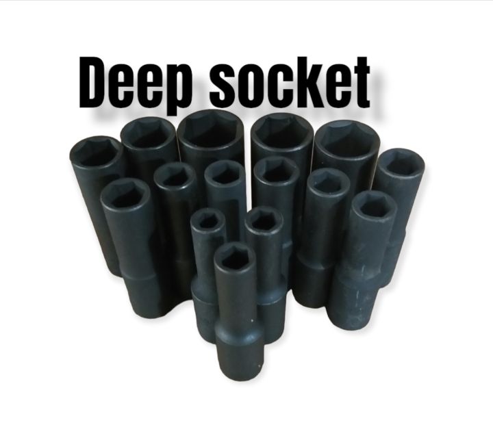 DEEP SOCKET 1/2DRIVE 6POINT CARBON BLACK PER PIECE HEAVY DUTY | Lazada PH
