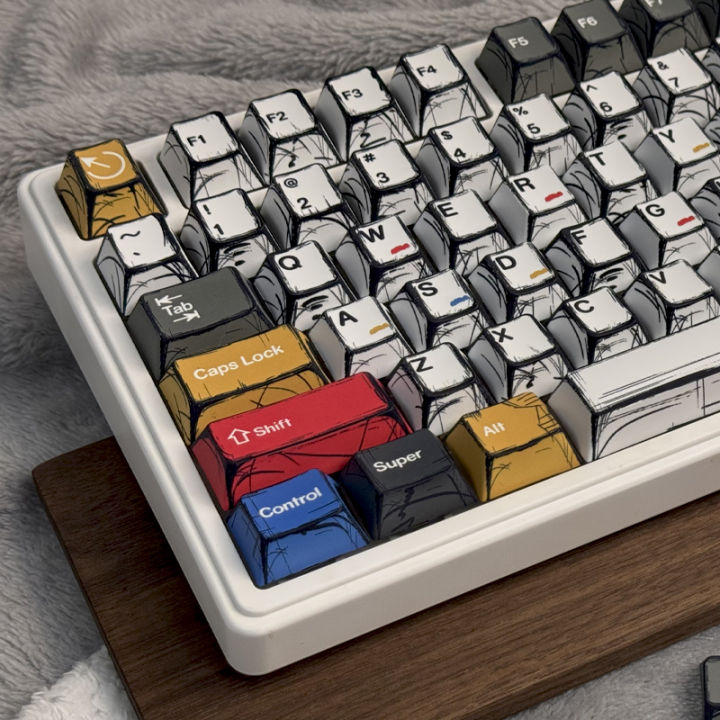 Anime Style Mixed Light Keycaps 136 Keys Full Set Height Dye-sub PBT ...