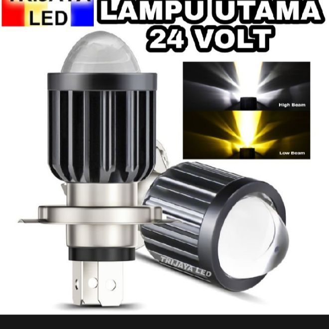 Lampu LED Utama Depan 24 Volt H4 Laser D2 High Low 2 Warna Putih Kuning ...