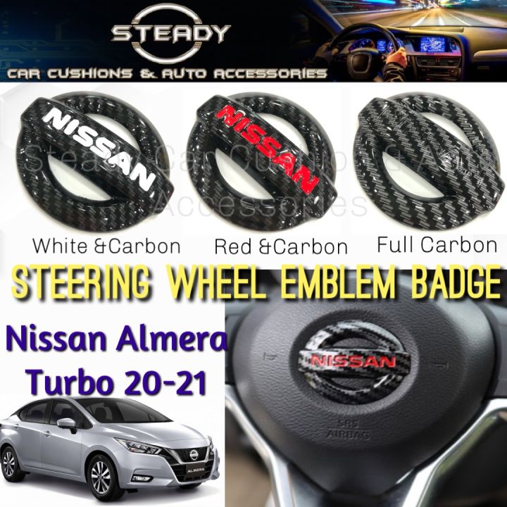 Nissan Almera Turbo 2021 Steering Wheel Logo Emblem Badge Carbon 3D ...