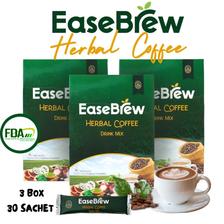 EaseBrew Herbal Coffee Healthy Mix Drink Organic Natural W/ Ganoderma ...