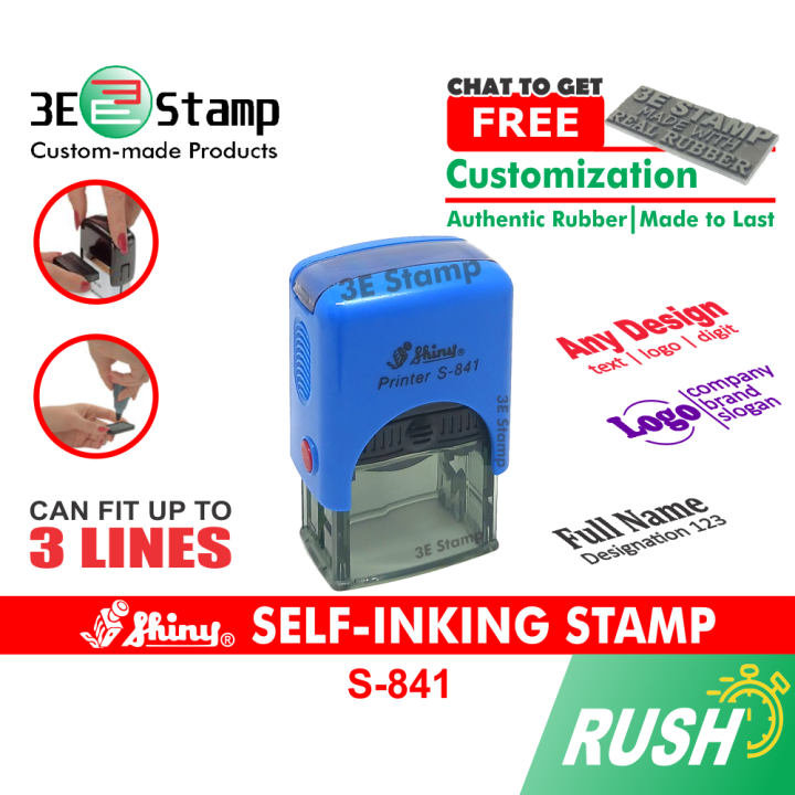3E STAMP Shiny 841 / S841 / S-841 Self inking Stamp BLANK for Personalized Name Stamp | Lazada PH