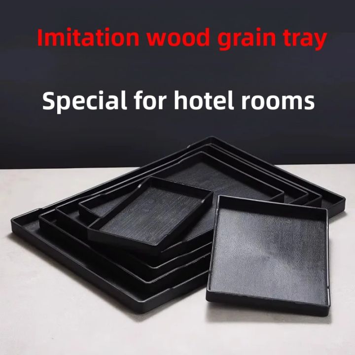 Hotel Plastic Rectangular Tray Commercial Use Anti-Slip Cup Tea Tray ...