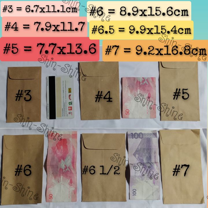 100pieces COIN ENVELOPE (3,4,5,6,6.5 and 7) | Lazada PH