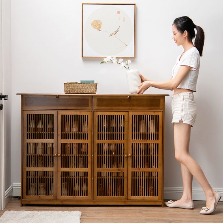 （Ready stock）Shoe Cabinet Wooden Shoe Storage Rack Large Storage Shoe ...