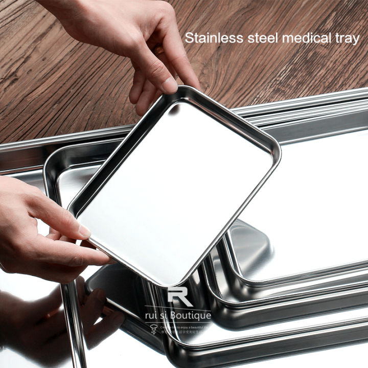 Good Goods Flat Rectangular Cooling Stainless Steel Tray | Lazada