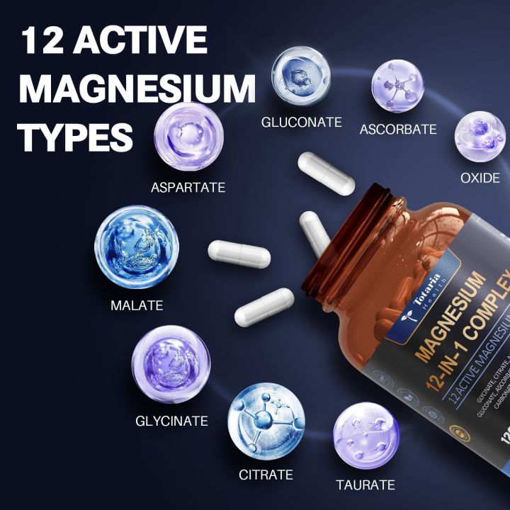 Totaria Magnesium Glycinate 700mg Magnesium Supplement with 12 Active ...