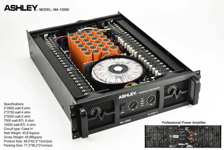 Power Amplifier Ashley Ma12000 8Ohm Class H Original Ampli Ma 12000 ...