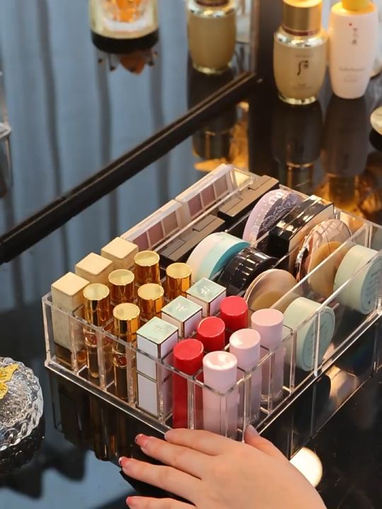 Eyeshadow Palette Lipstick Blush Storage Box Organizers Transparent ...