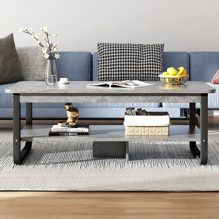 UPSEN Wooden Coffee Center Table with Drawers Simple Modern Creative ...