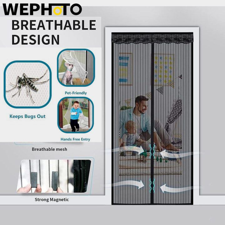 WEPHOTO Magnetic Screen Door Curtain Anti-Mosquito Net Fly Insect ...