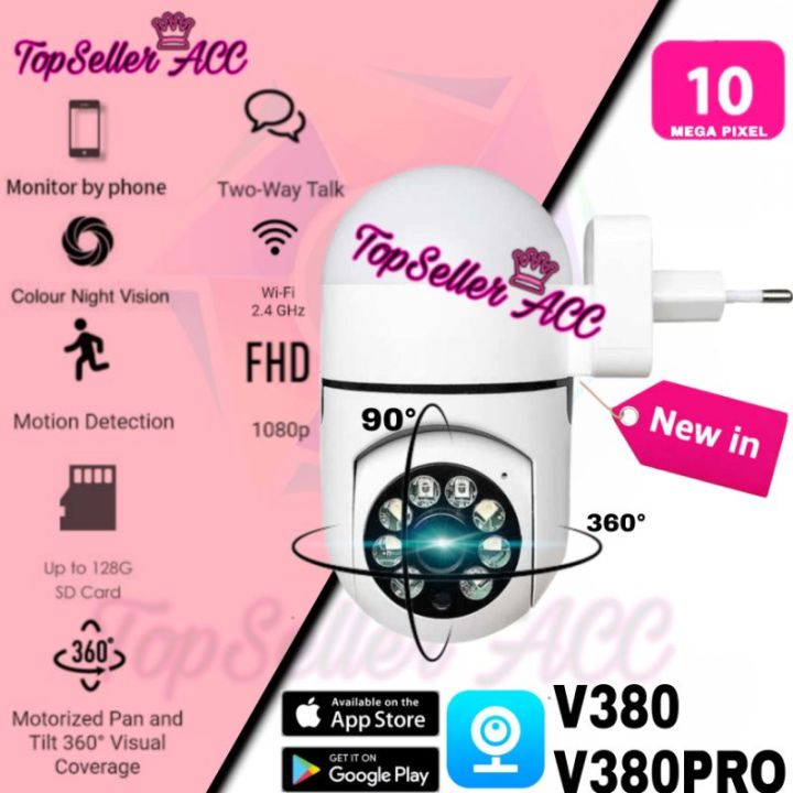 IP Camera v380 Indoor 10MP wireless cctv colokan listrik mini Camera PTZ MINI V380PRO | Lazada ...