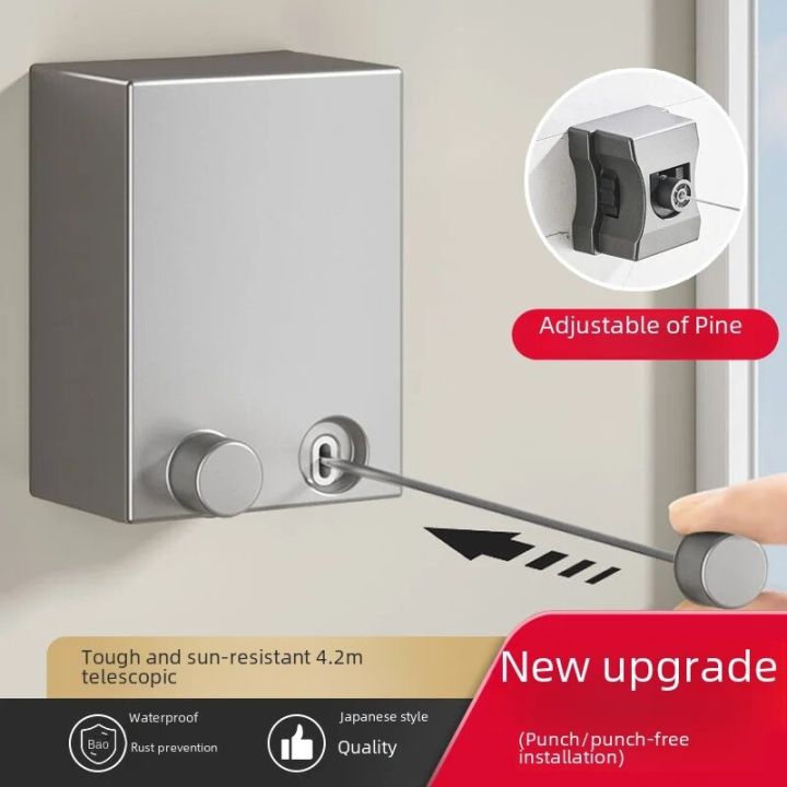 Invisible Indoor No-drilling Clothesline Rack Extendable Clothes Drying ...