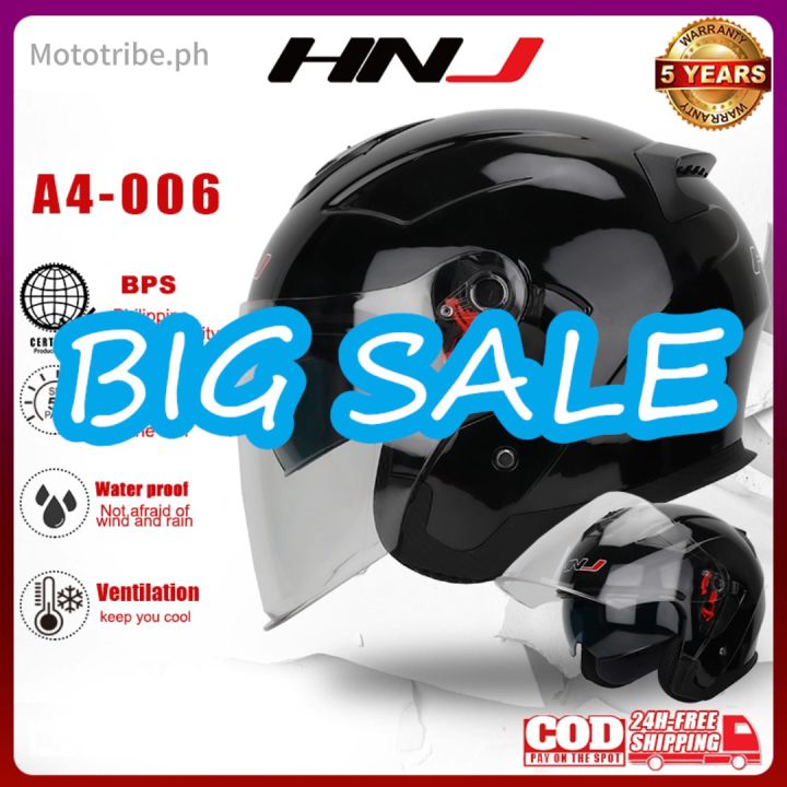 Hnj A4-006 Dual Visor Half Face Helmet For Motorcycle For Men And Women ...
