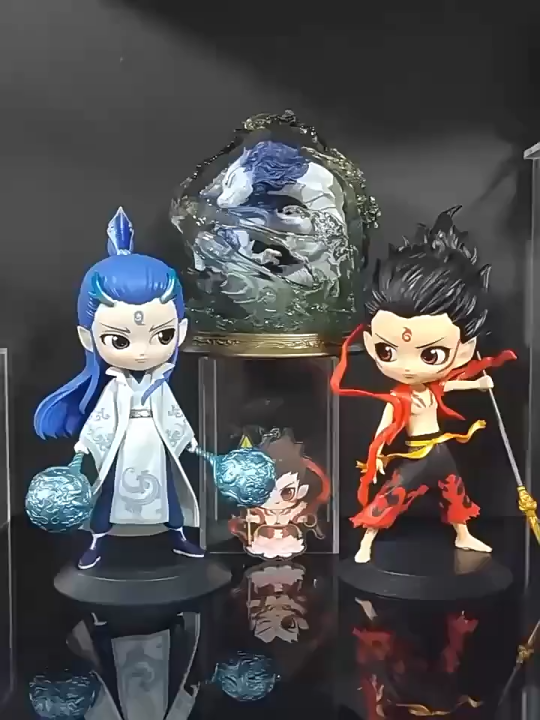 2PCS Nezha Anime Ao Bing &Nezha Cartoon Action Figures Model Desktop ...