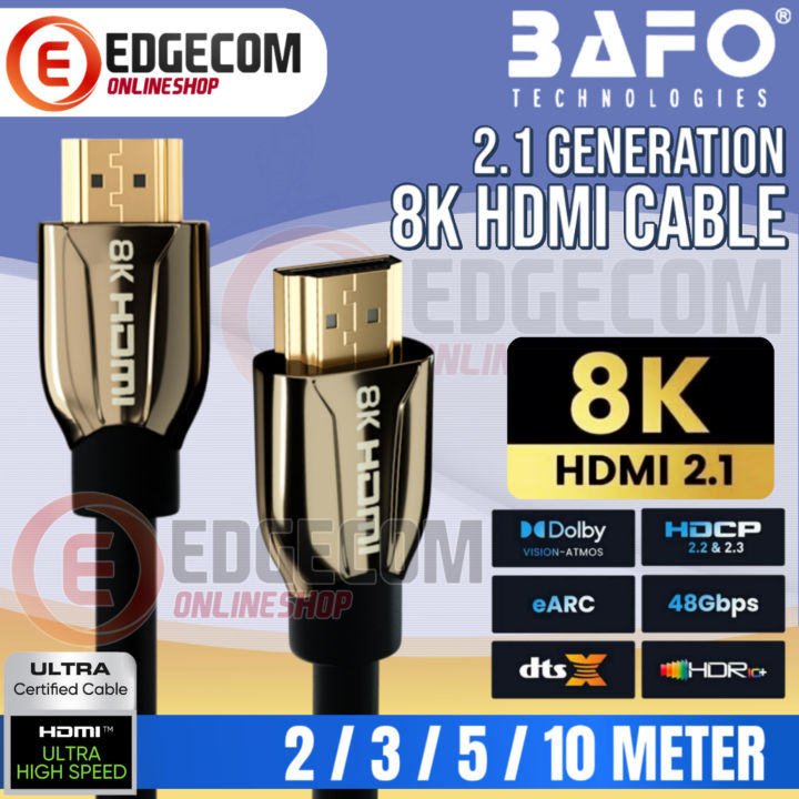 BAFO KABEL HDMI V2.1 8K 4K UltraHD 120Hz HDR ARC HIGH SPEED 10 METER | Lazada Indonesia
