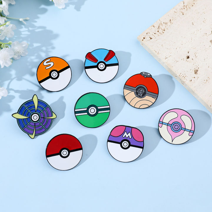 Pokemon Anime Game Creative Poke Ball Enamel Pins for Backpack Hat ...