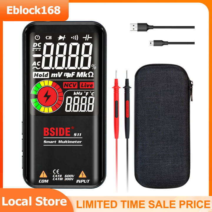 BSIDE S10 / S11 9999 Counts Smart Digital Multimeter AC DC NCV Tester ...