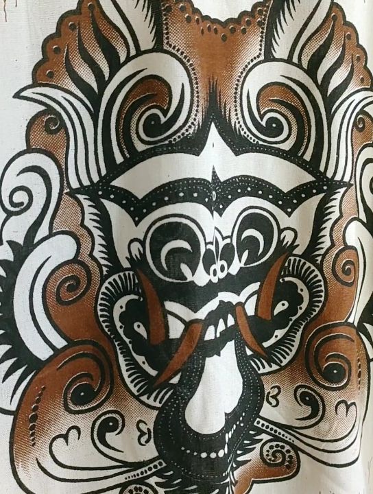 Baju bali lengan pendek motif singa - kaos bali adem premium - pria dan ...