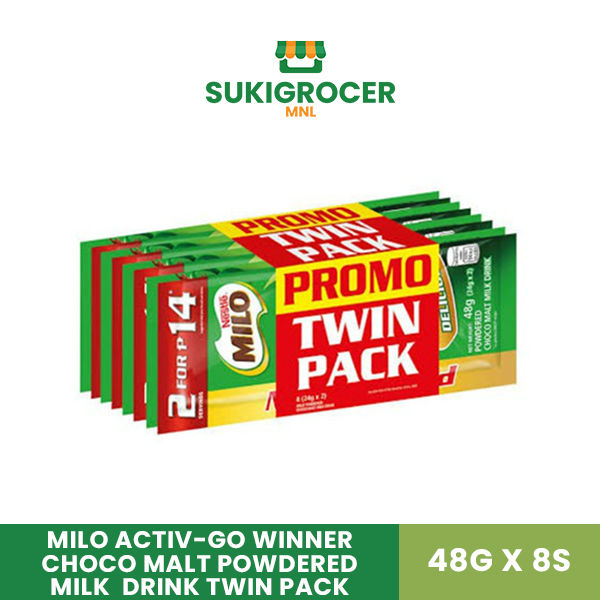 Milo Activ-Go Winner Choco Malt Powdered Milk Drink Twin pack 48G x 8s ...