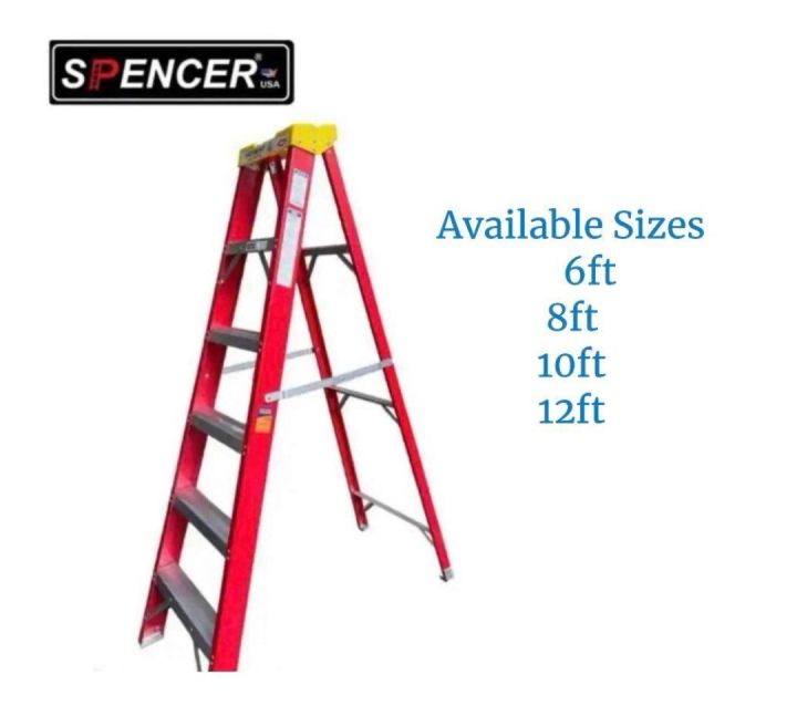 SPENCER USA FIBERGLASS INDUSTRIAL TYPE A LADDER 6 FT / 8 FT / 10 FT /12 ...