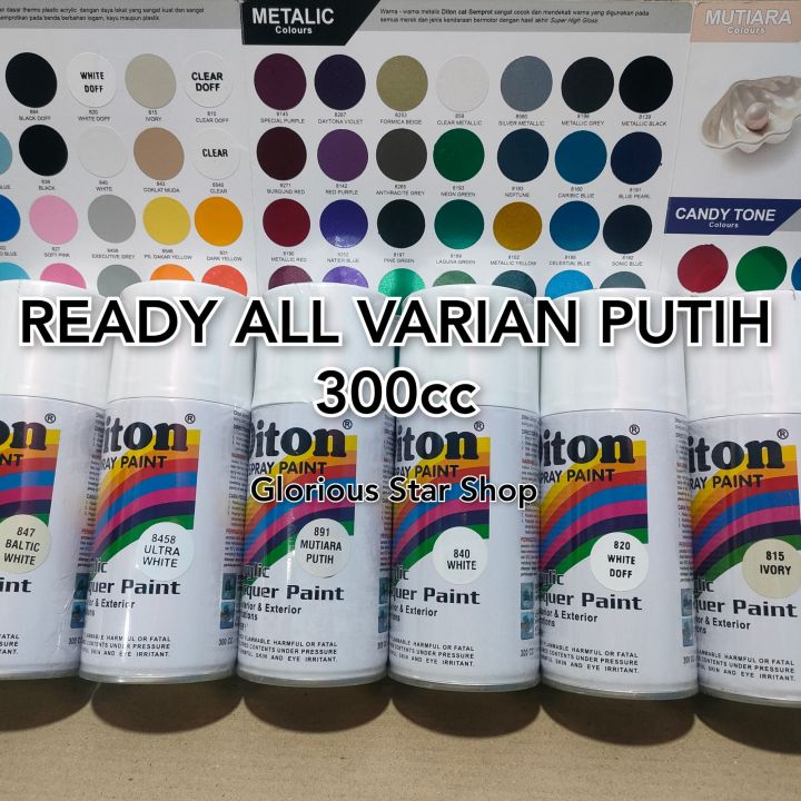 Pilok Cat Semprot Diton Ready Semua Warna Putih White Glossy Metalik ...