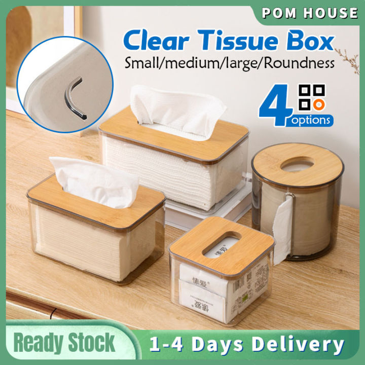 Transparent Tissue Holder Box Toilet Paper Roll Tissue Box Holder ...