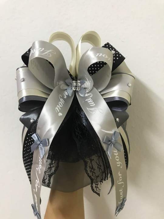 เน็ตติดผม FALR sweet gray โบว์ติดผม เน็ตติดผมขนาดใหญ่ เน็ตคลุมผม กิ๊บ ...