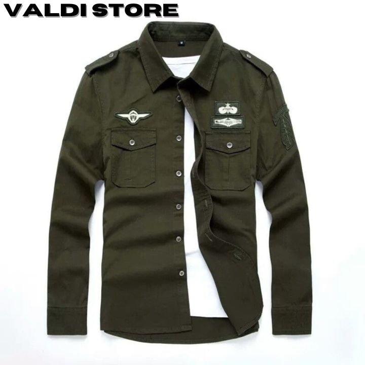 kemeja custom Kemeja PDH Kemeja Tactical Lengan Panjang Kemeja Militery ...