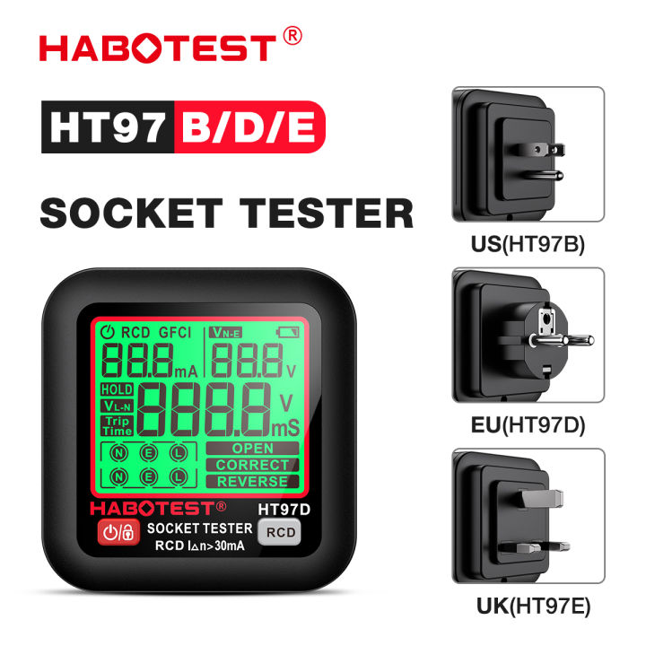 HABOTEST HT97 Digital Smart Socket Tester Multifunction Socket Voltage ...